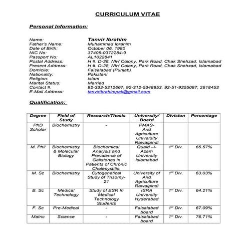 CURRICULUM_VITAE TANVIR IBRAHIM | DOC