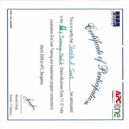 APC Certificate | PDF