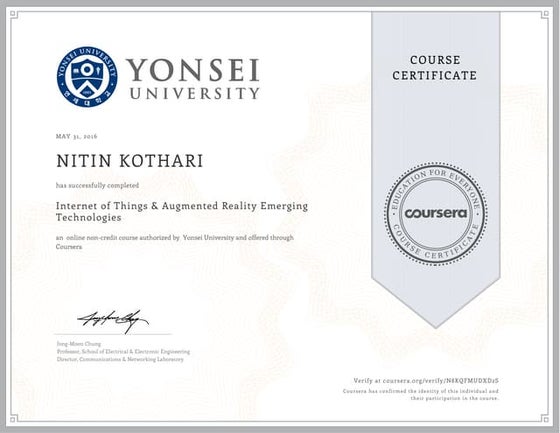 Coursera Internet Emerging Technologies Certificate | PPT
