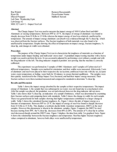 IMPACT TEST REPORT . | PDF