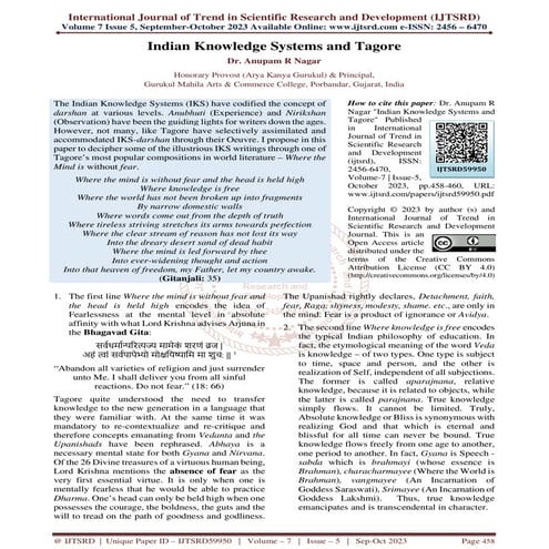 Indian Knowledge Systems and Tagore | PDF