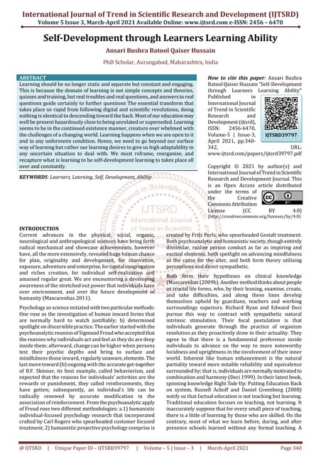 Wolfgang kohler’s insight of learning | PDF