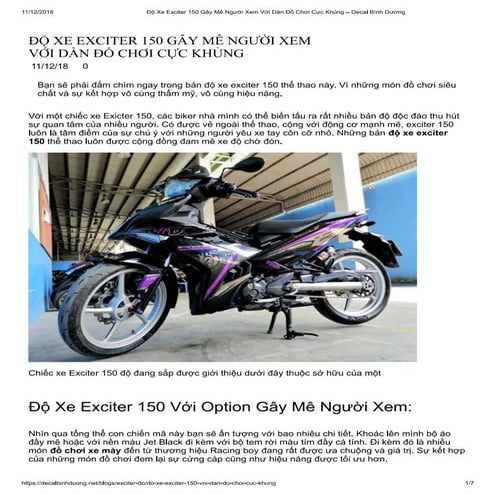 BẢN ĐỘ XE EXCITER 150 ĐEN XÁM CỰC ”COLD GUY” MÊ MẨN NGƯỜI XEM | PDF
