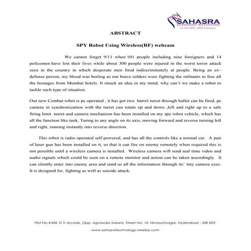 57.1spy robot using_wirelessrf_webcam. | PDF