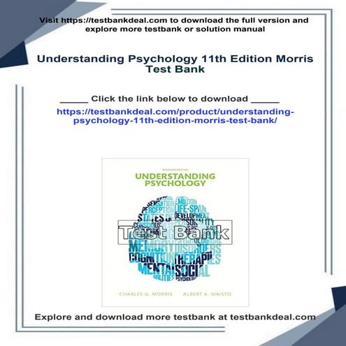 Understanding Psychology 11th Edition Morris Test Bank | PDF