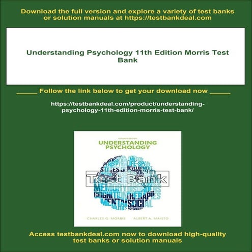 Understanding Psychology 11th Edition Morris Test Bank | PDF