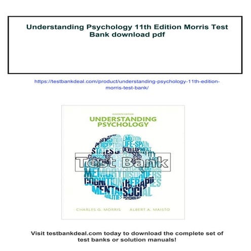 Understanding Psychology 11th Edition Morris Test Bank | PDF