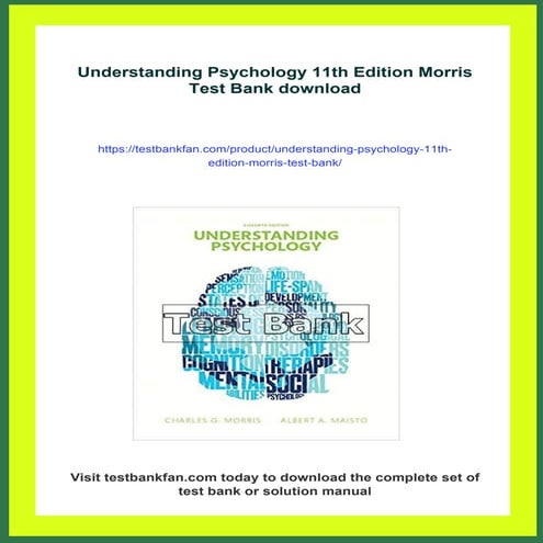 Understanding Psychology 11th Edition Morris Test Bank | PDF