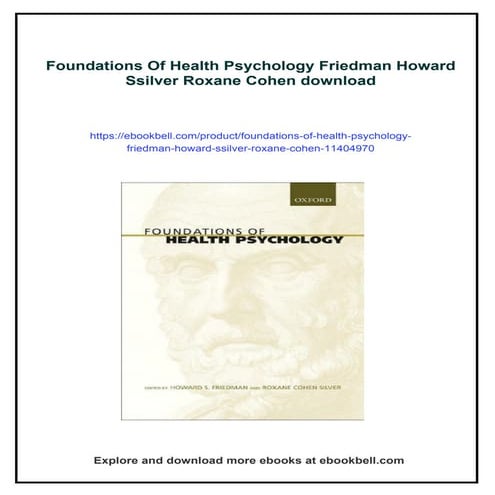 Foundations Of Health Psychology Friedman Howard Ssilver Roxane Cohen | PDF