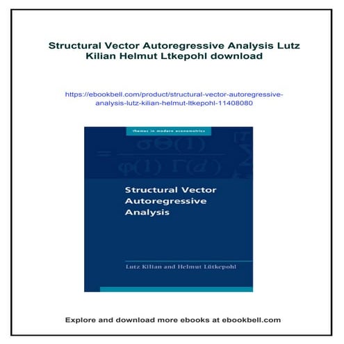 Structural Vector Autoregressive Analysis Lutz Kilian Helmut Ltkepohl | PDF