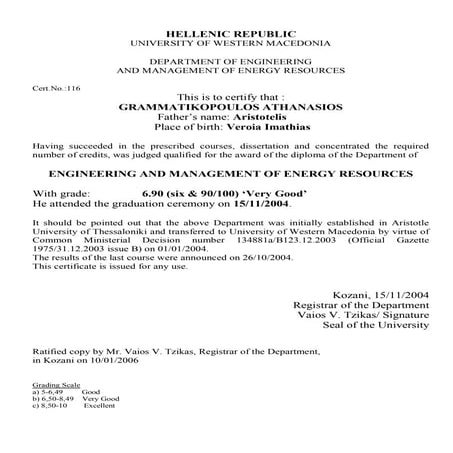 Mechanical Engineer GRAMMATIKOPOULOS | PDF