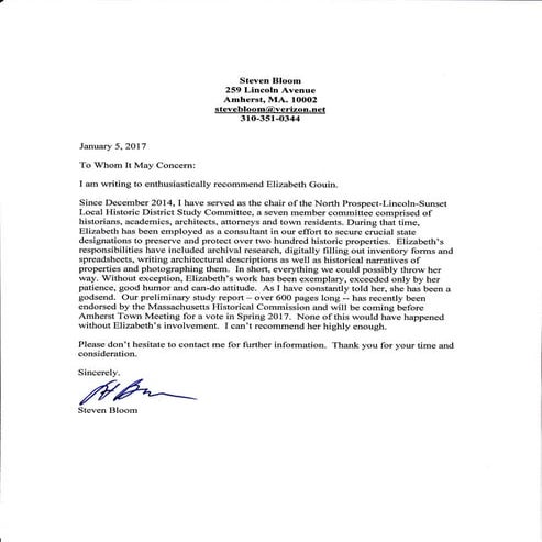 Betsey O'Hagan (Merkel) Recommendation Letter 2000 | PDF