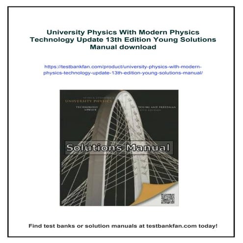 University Physics With Modern Physics Technology Update 13th Edition Young Solutions Manual | PDF