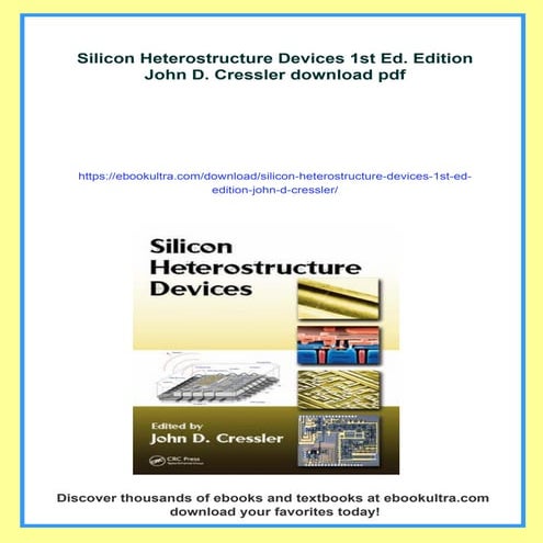 Silicon Heterostructure Devices 1st Ed. Edition John D. Cressler | PDF