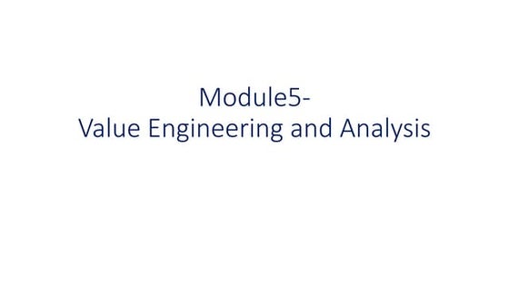 Value analysis | PPT