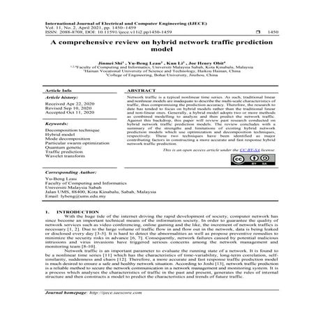 A Comprehensive Review On Hybrid Network Traffic Prediction Model Pdf