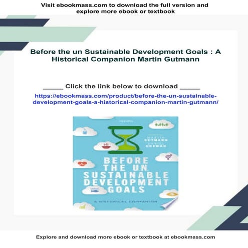 Before the un Sustainable Development Goals : A Historical Companion ...