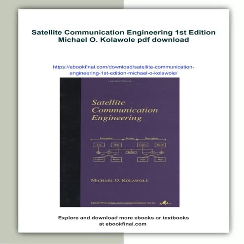 Satellite Communication Engineering 1st Edition Michael O. Kolawole | PDF