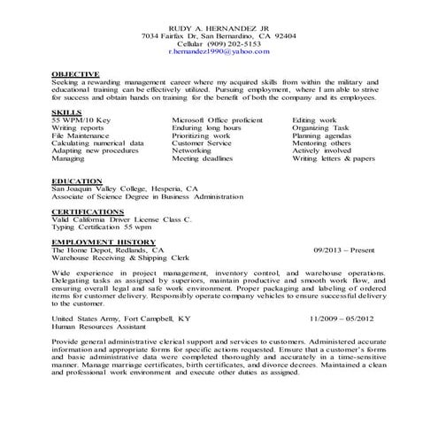 Rudy Hernandez Resume | DOCX