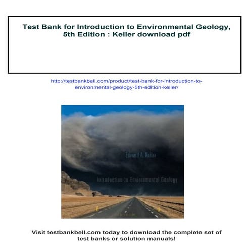 Test Bank for Introduction to Environmental Geology, 5th Edition ...