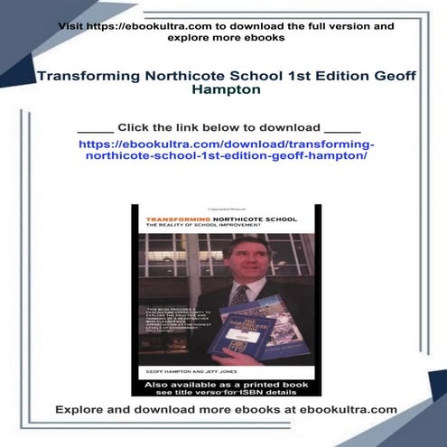 Transforming Northicote School 1st Edition Geoff Hampton | PDF