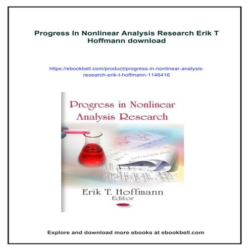 Progress In Nonlinear Analysis Research Erik T Hoffmann | PDF
