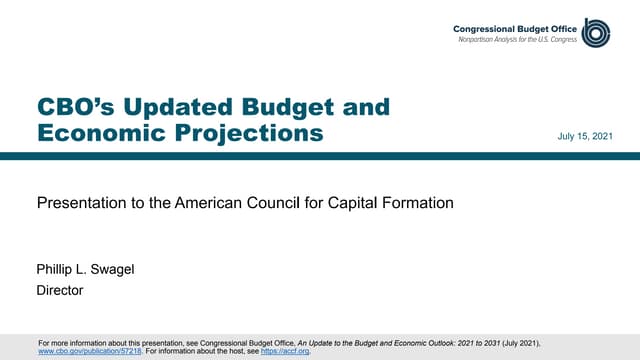 CBO's Current View of the Economy in 14 Slides | PDF
