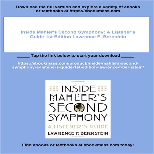 Inside Mahler's Second Symphony: A Listener's Guide 1st Edition Lawrence F. Bernstein | PDF