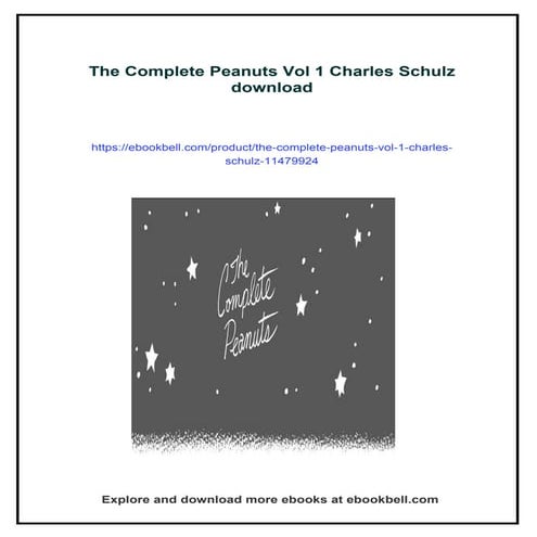 The Complete Peanuts Vol 1 Charles Schulz | PDF