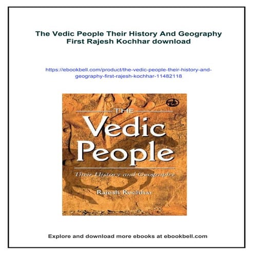 The Vedic People Their History And Geography First Rajesh Kochhar | PDF