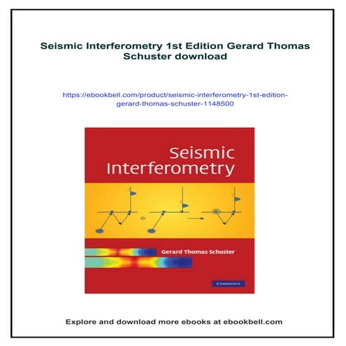 Seismic Interferometry 1st Edition Gerard Thomas Schuster | PDF