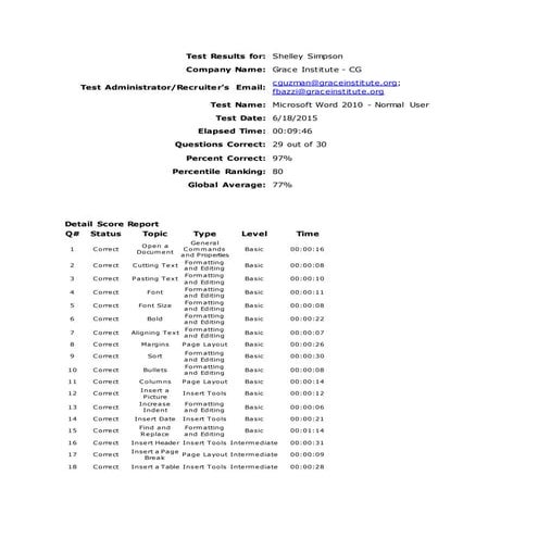 Test Results for Word | DOCX