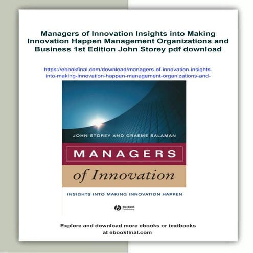Managers of Innovation Insights into Making Innovation Happen ...