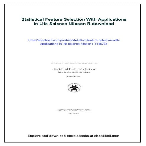 Statistical Feature Selection With Applications In Life Science Nilsson ...
