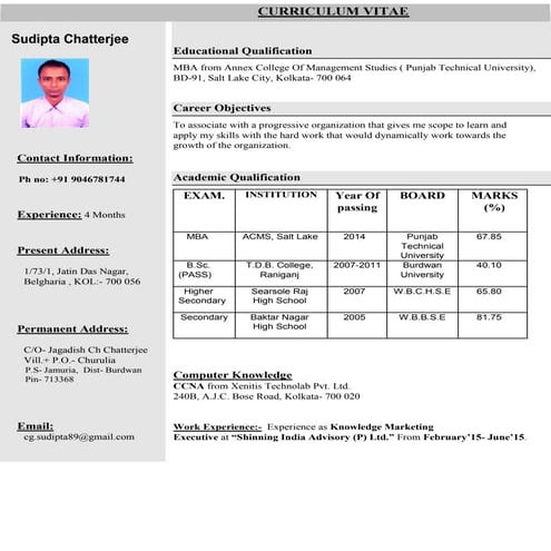 Sudipta Chatterjee Resume | PDF
