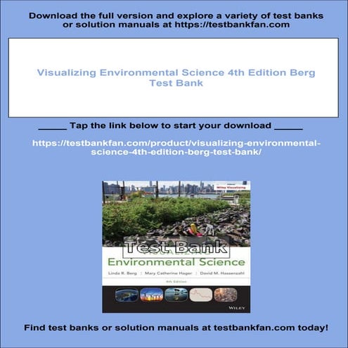 Visualizing Environmental Science 4th Edition Berg Test Bank | PDF