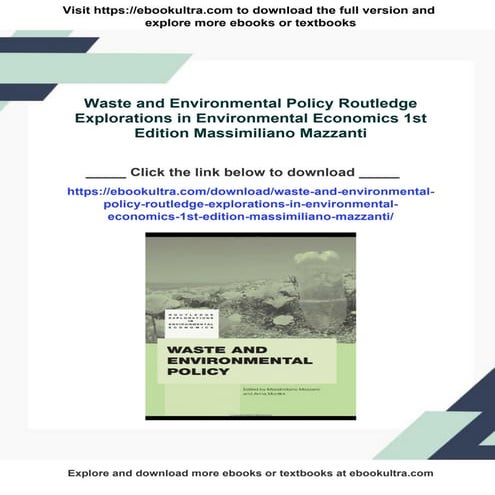 Waste and Environmental Policy Routledge Explorations in Environmental ...