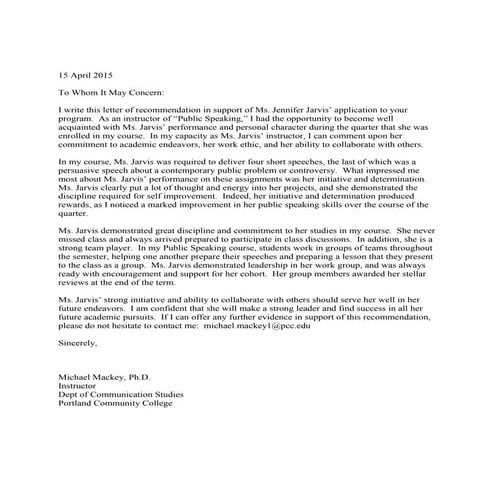 Letter of Recommendation-Mr. Mackey | PDF