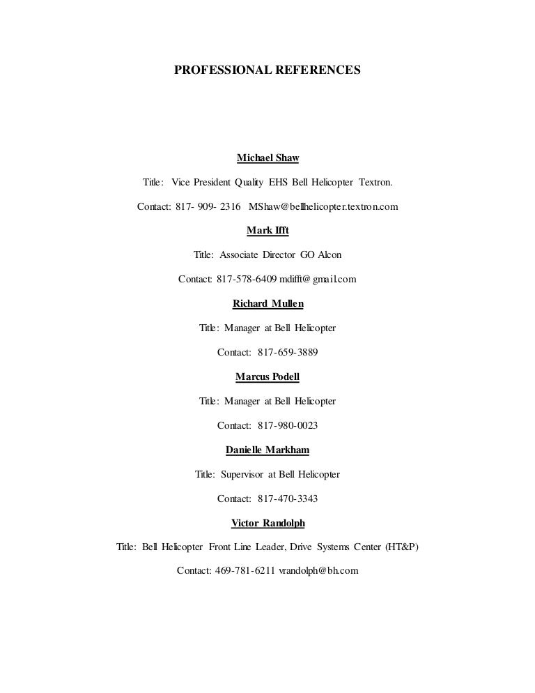 PROFESSIONAL REFERENCES