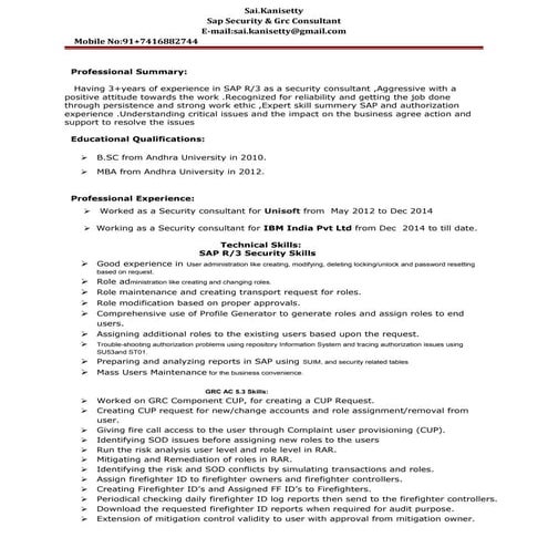SAP GRC 5.3 Training | DOCX