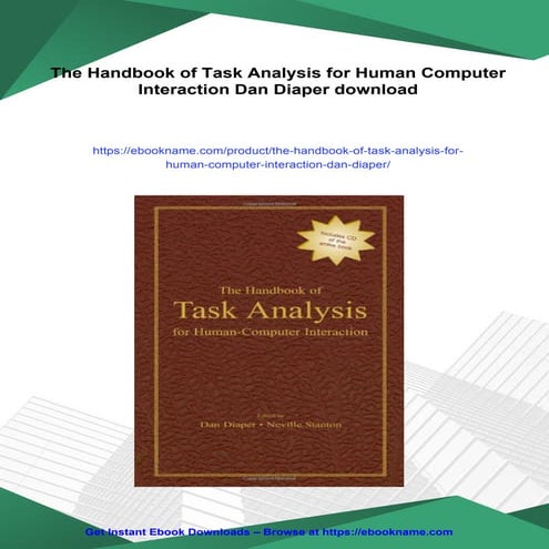 The Handbook of Task Analysis for Human Computer Interaction Dan Diaper ...