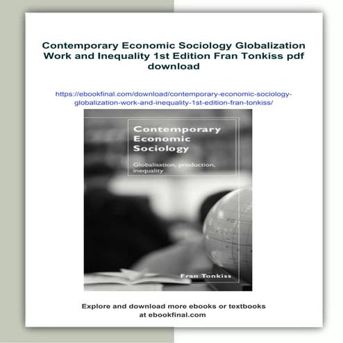 Contemporary Economic Sociology Globalization Work and Inequality 1st ...