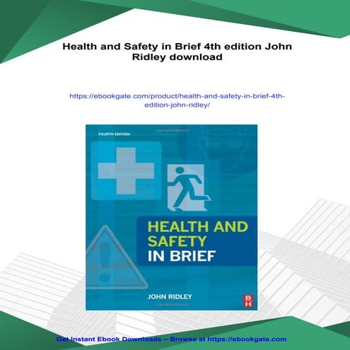 Health and Safety in Brief 4th edition John Ridley | PDF