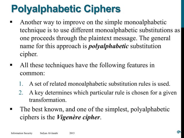 Classical Encryption Algorithm Vigener Cipher Ppt