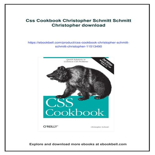 Css Cookbook Christopher Schmitt Schmitt Christopher | PDF