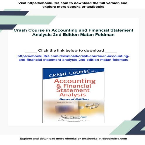 Crash Course in Accounting and Financial Statement Analysis 2nd Edition ...