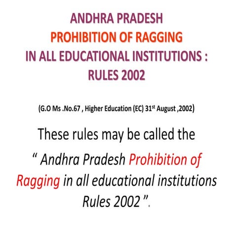 57663649-Anti-Ragging for medical and dental students | PPT