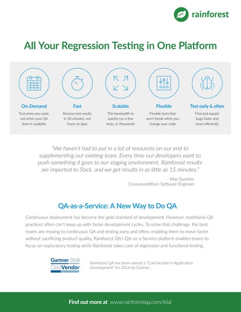Rainforest QA InfoSheet | PDF