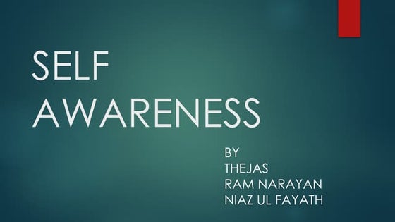 Self awareness | PPT