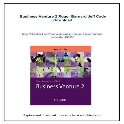 Business Venture 2 Roger Barnard Jeff Cady | PDF